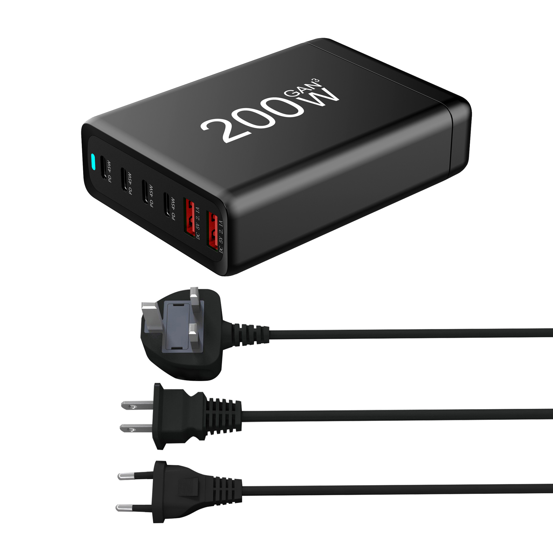 200W Multi-function Desktop PD Charger